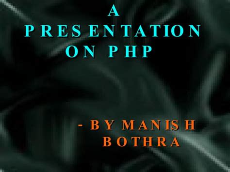 Php Presentation Ppt Web Design And Html Internet