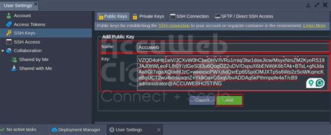 Add Ssh Key To The Accuweb Cloud Account