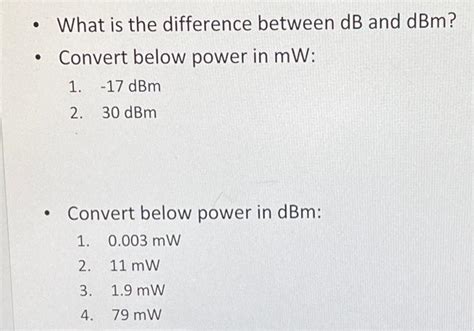 Solved What Is The Difference Between Db And Dbm Convert