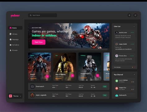 Gaming Dashboard Ui Ux Design Behance