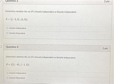 Solved Determine Whether The Set S Is Linearly Independent
