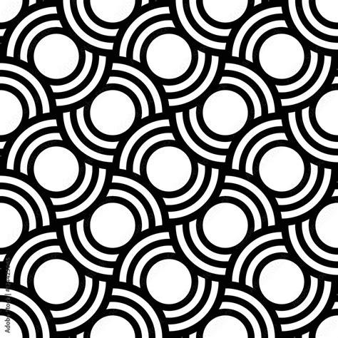 Vector Seamless Texture Modern Geometric Background Repeated Monochrome Pattern With