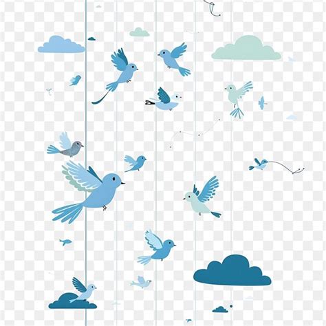 Psd Whimsical Zipline With Flying Birds And Clouds On It Decorat Borderline Header Footer