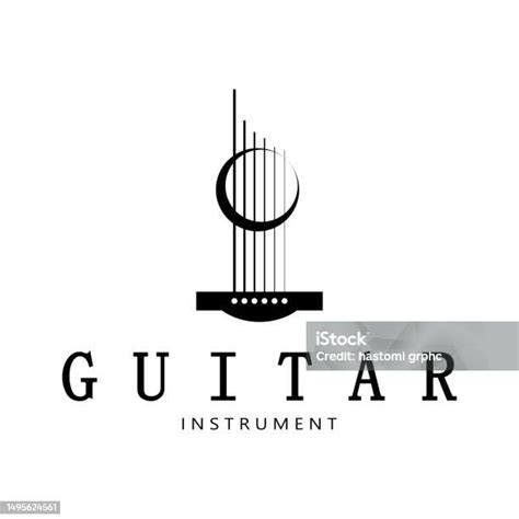 간단한 뮤지컬 기타 악기 로고 기타 가게 악기 가게 오케스트라 기타 레슨 앱 게임 음악 스튜디오 벡터 기타 현악기에 대한 스톡