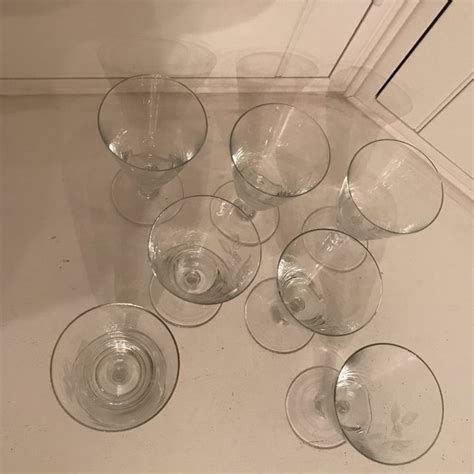 Rosenthal Rose Pattern Crystal Glasses Set Of 7 Chairish