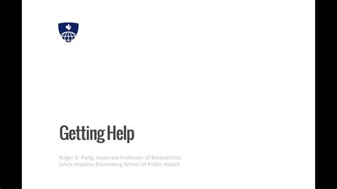 R Programming Getting Help With R By Johns Hopkins University Youtube