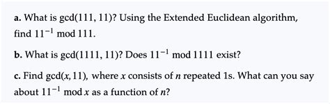 solved a ﻿what is gcd 111 11 ﻿using the extended