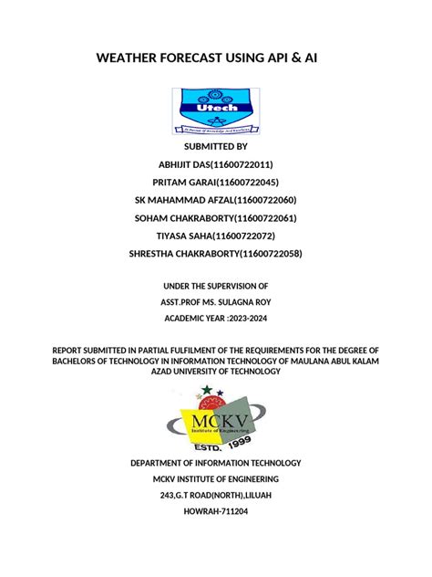 Weather Forecast Using Api And Ai Pdf Science And Mathematics