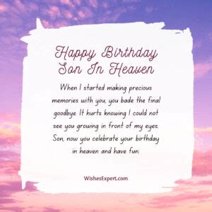 25 Heartfelt Happy Birthday In Heaven Son Quotes