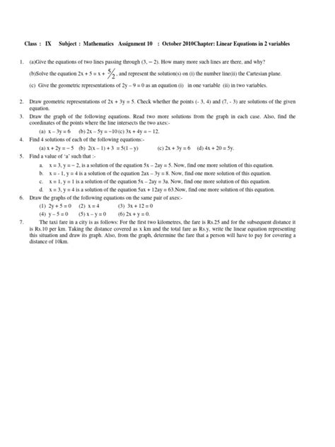 Cbse Class 9 Mathematics Worksheet Pdf