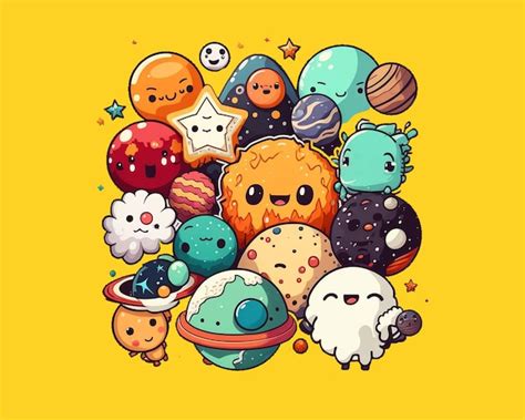 Premium Vector Cute Planets Funny