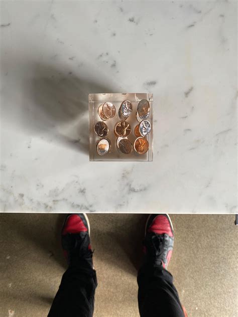 Floating 1970s Pennies In Lucite Cube Paperweight Sculpture At 1stdibs Penny Cube 1970 Pennies