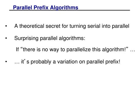 Ppt Parallel Prefix Algorithms Tricks With Trees Powerpoint