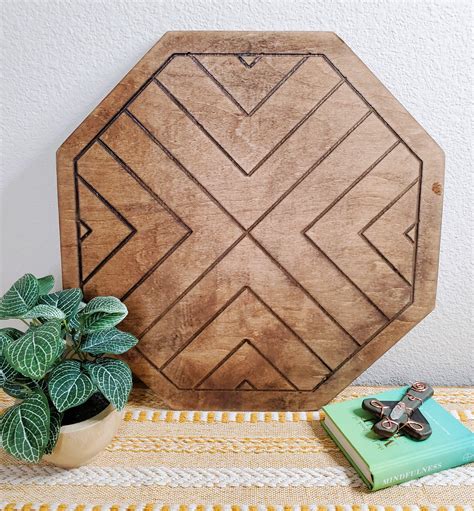 Engraved Chevron X Octagon Lazy Susan 18 — John Osborn And Co