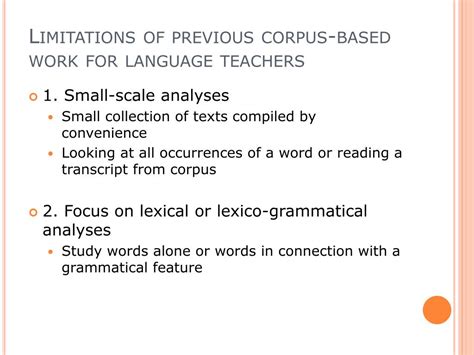 Ppt Using Corpus Based Research For Language Teaching And Learning Powerpoint Presentation