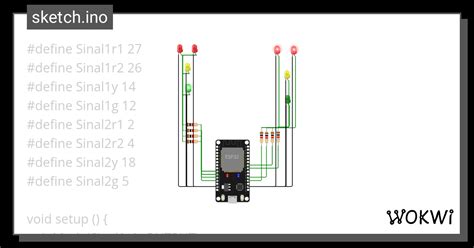 Semáforo Wokwi Esp32 Stm32 Arduino Simulator