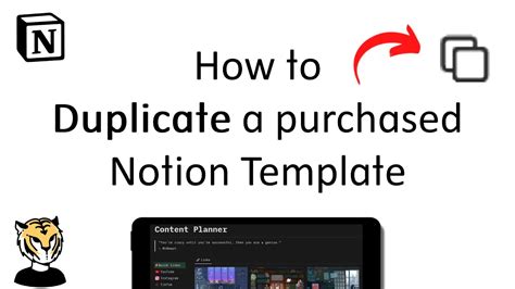 How To Duplicate A Notion Template Notion Tutorial Youtube