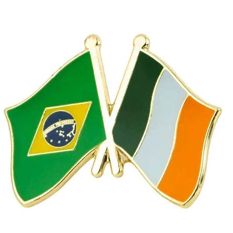 Brazil Ireland Flag Lapel Pin Enamel Pin Flag Flag Nation