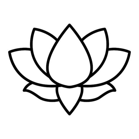 El Icono De La Flor De Loto Vector Premium