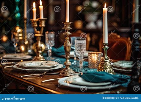 Fancy Dinner Stock Illustration Illustration Of Upscale 282608075