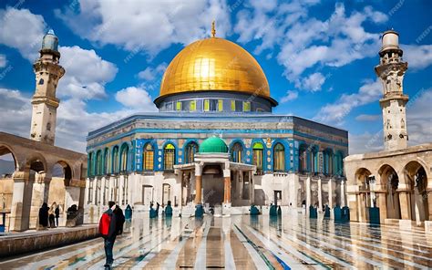 Premium Ai Image Masjid Al Aqsa Illustration Background