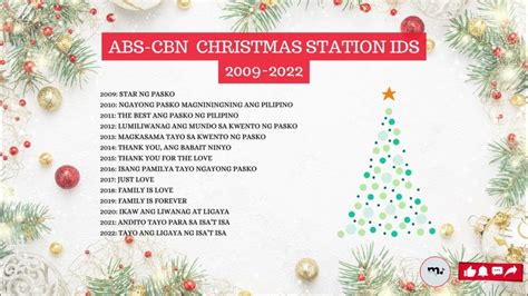 Abs Cbn Christmas Station Ids 2009 2022 Complete Playlist Youtube Music