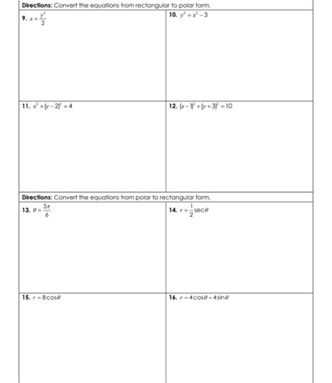 solved directions convert each pair of polar coordinates to