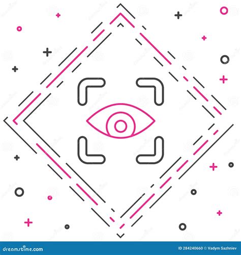 Line Eye Scan Icon Isolated On White Background Scanning Eye Security Check Symbol Cyber Eye