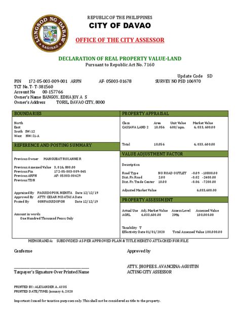 Tax Declaration Sample Pdf Taxes Public Finance