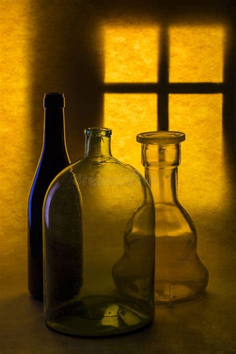 Still Life With Glass Objects On A Window Background Stock Image Image Of Life Bottles 167529687