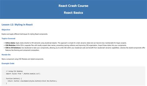 React Crash Course