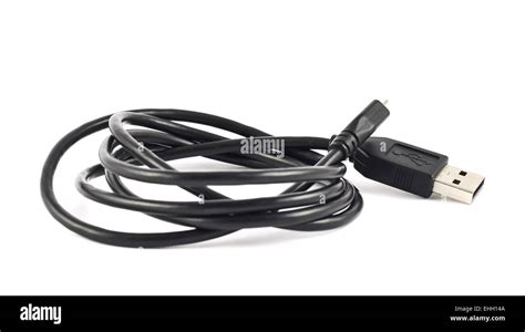Coiled Usb Cable Isolated Stock Photo Alamy