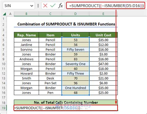 How To The Use The Countif And The Isnumber Functions To Count Numbers