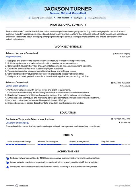 10 Telecom Consultant Resume Samples And Templates For 2025