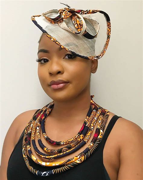 Bessa African Print Fascinator Hat Navy Blue Orange In 2024