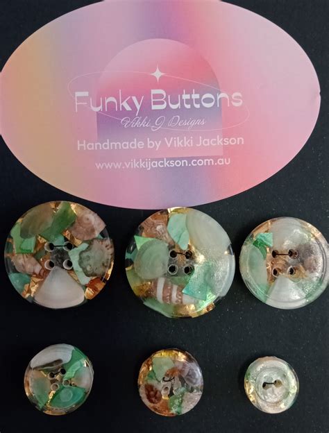 Funky Buttons Green Shell Vikki Jackson Artist And Designer