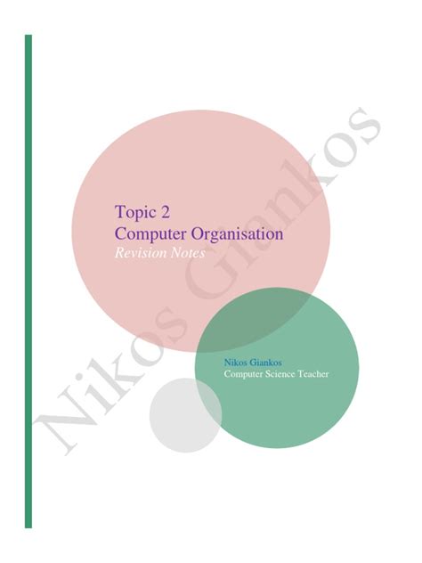 topic 2 computer organisation revision notes pdf computer data