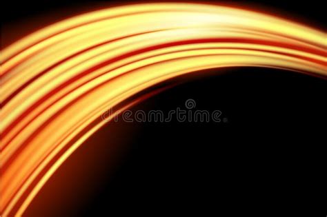 Light Curve Glowing Effect On Black Background Stock Vector Illustration Of Element