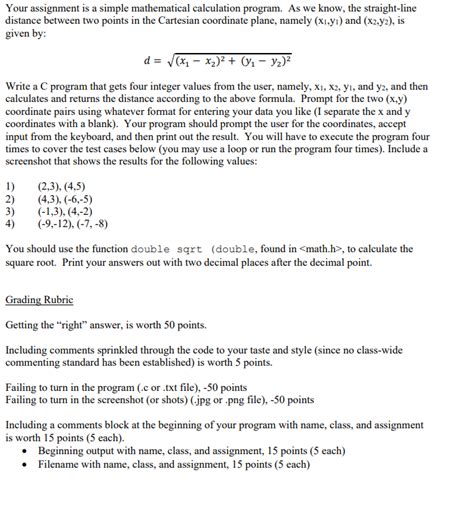 Solved Your Assignment Is A Simple Mathematical Calculation Chegg