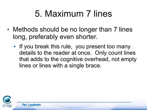 7 Rules On Code Readability Ppt