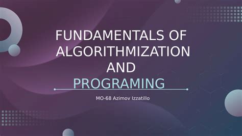 Pdf Fundamentals Of Programming And Algorithmization