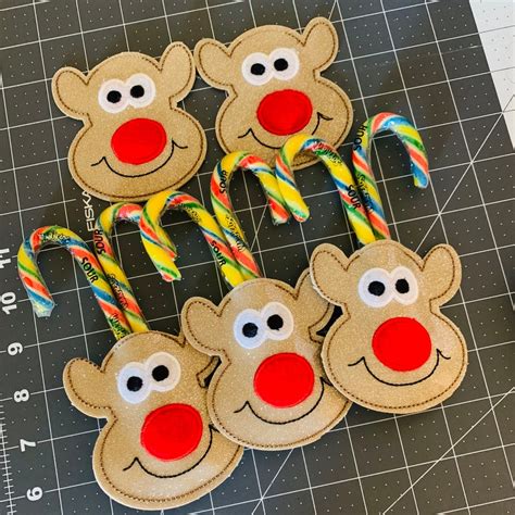 Christmas Reindeer Candy Cane Holder Ith Design Ith Christmas Reindeer