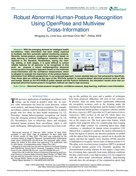 Robust Abnormal Human Posture Recognition Using Openpose And Multiview