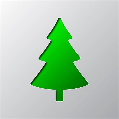 전나무는 종이 벡터 일러스트 레이 션에서 잘라 프리미엄 벡터