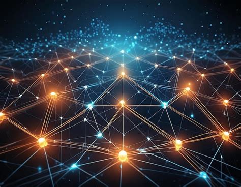 Premium Photo Abstract Network Concept With Glowing Nodes And Connections On Dark Background