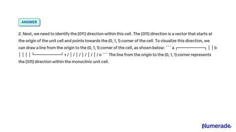 Solved Sketch A Monoclinic Unit Cell And Within That Cell A [011
