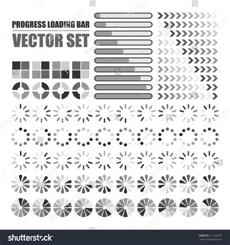 Set Indicators Progress Loading Bar Download Stock Vector Royalty Free 711922672
