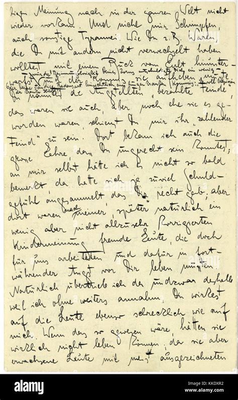 A Page From Franz Kafkas Brief An Den Vater Letter To His Father Showcasing Kafkas