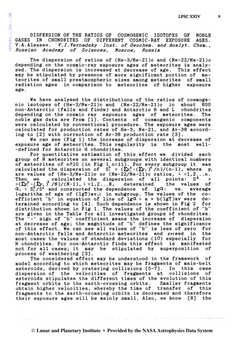 Pdf Dispersion Of The Ratios Of Cosmogenic Isotopes Of Noble Gases In Chondrites Of Different