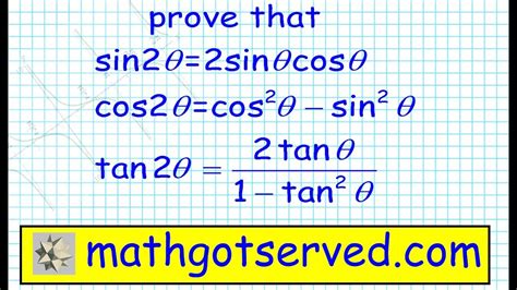 Derivation Of The Double Angle Identities Mathgotserved Trigonometry Youtube
